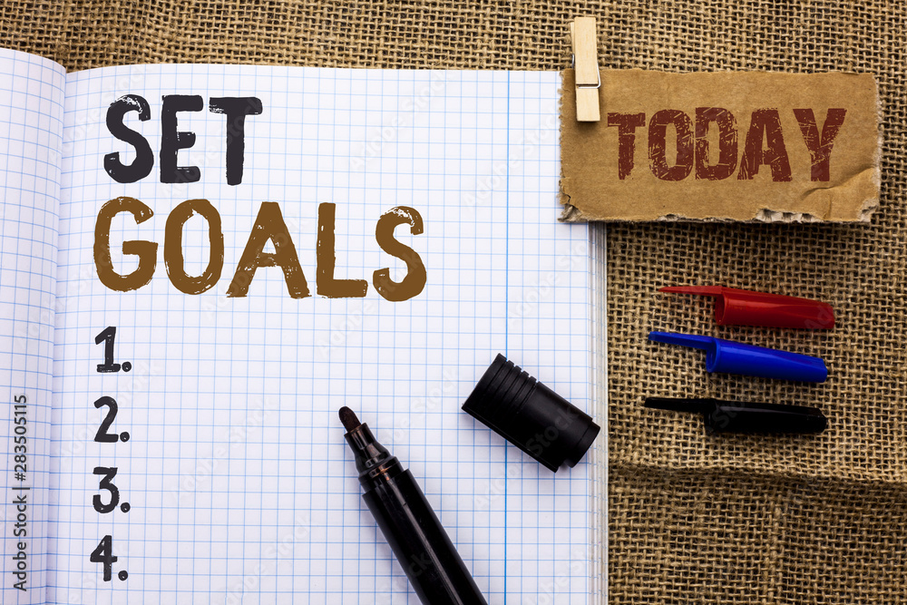 Text sign showing Set Goals. Conceptual photo Target Planning Vision ...