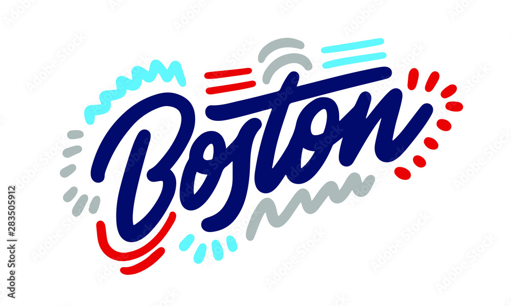 Boston hand written city name.Modern Calligraphy Hand Lettering for ...