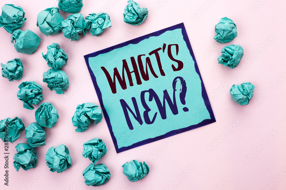 Conceptual hand writing showing What s New Question. Business photo ...