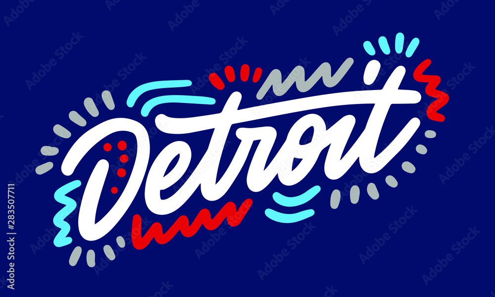 Detroit hand written city name.Modern Calligraphy Hand Lettering for ...