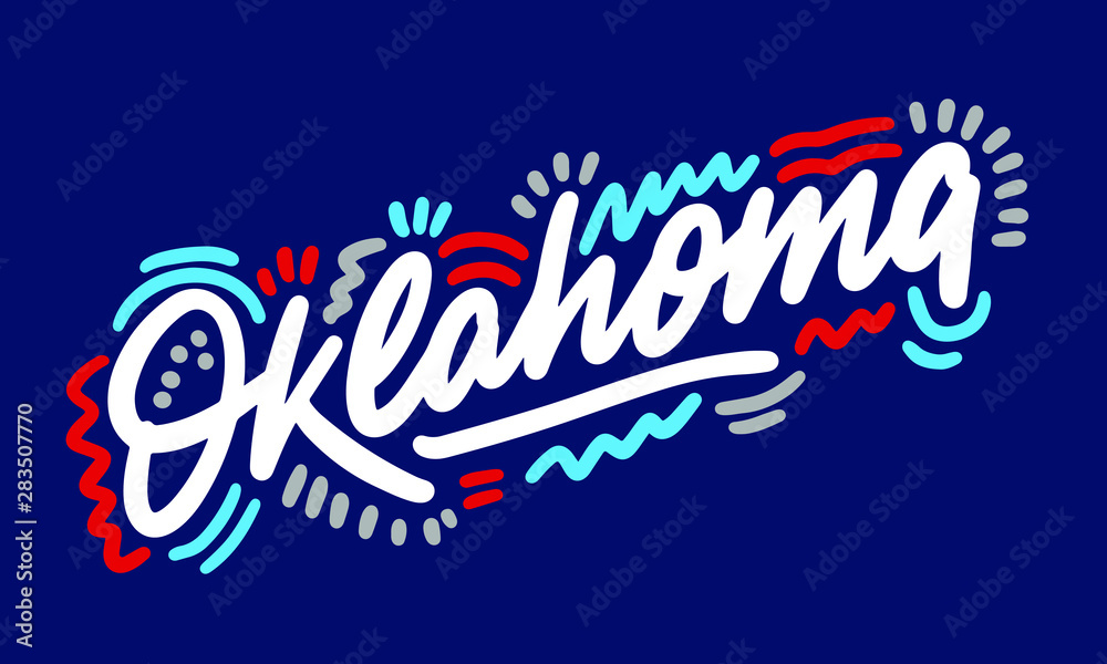 Oklahoma hand written city name.Modern Calligraphy Hand Lettering for ...