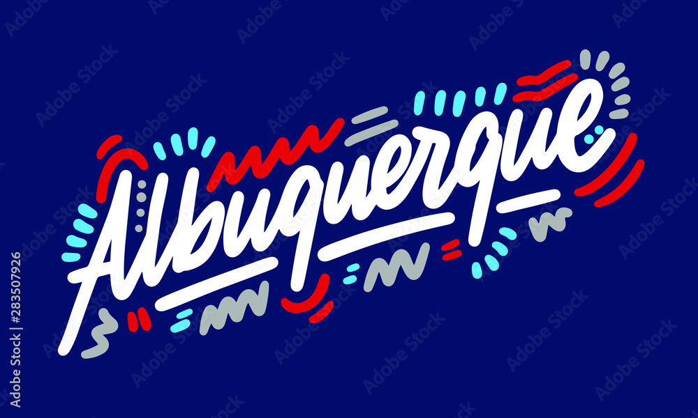 Albuquerque handwritten city name.Modern Calligraphy Hand Lettering for ...