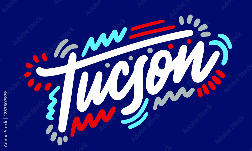 Tucson handwritten city name.Modern Calligraphy Hand Lettering for ...