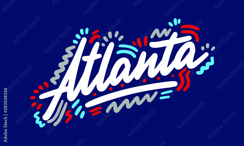 Atlanta handwritten city name.Modern Calligraphy Hand Lettering for ...