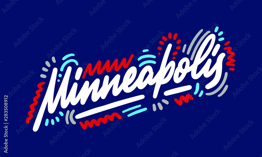 Minneapolis handwritten city name.Modern Calligraphy Hand Lettering for ...