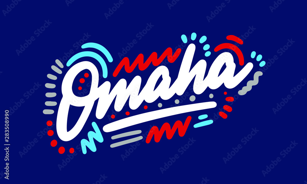 Omaha handwritten city name.Modern Calligraphy Hand Lettering for ...