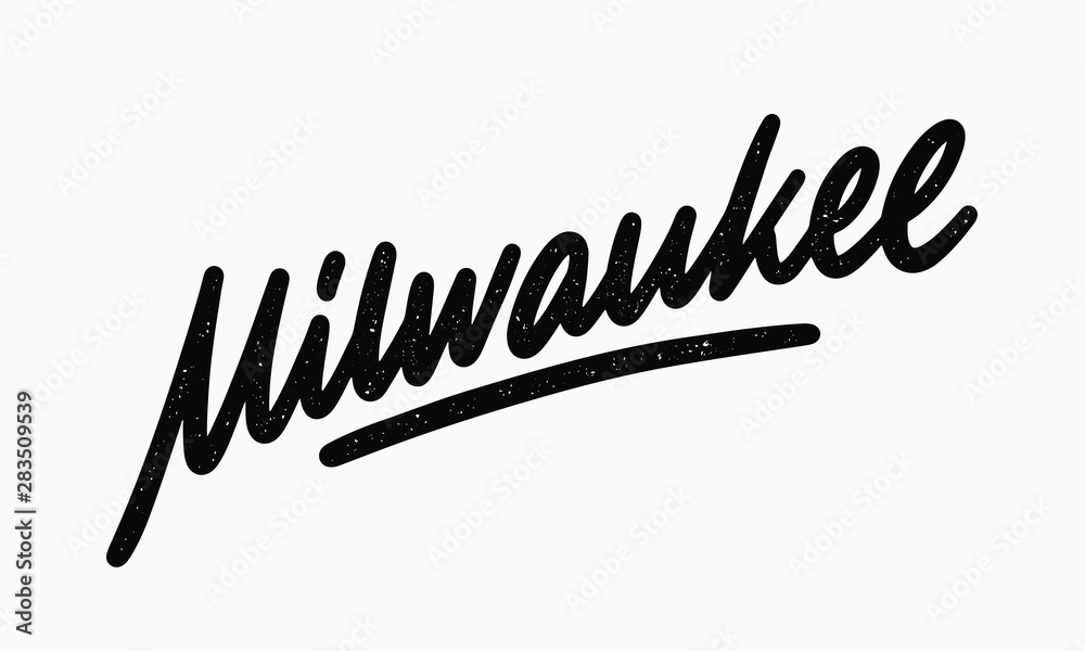 Milwaukee handwritten city name.Modern Calligraphy Hand Lettering for ...