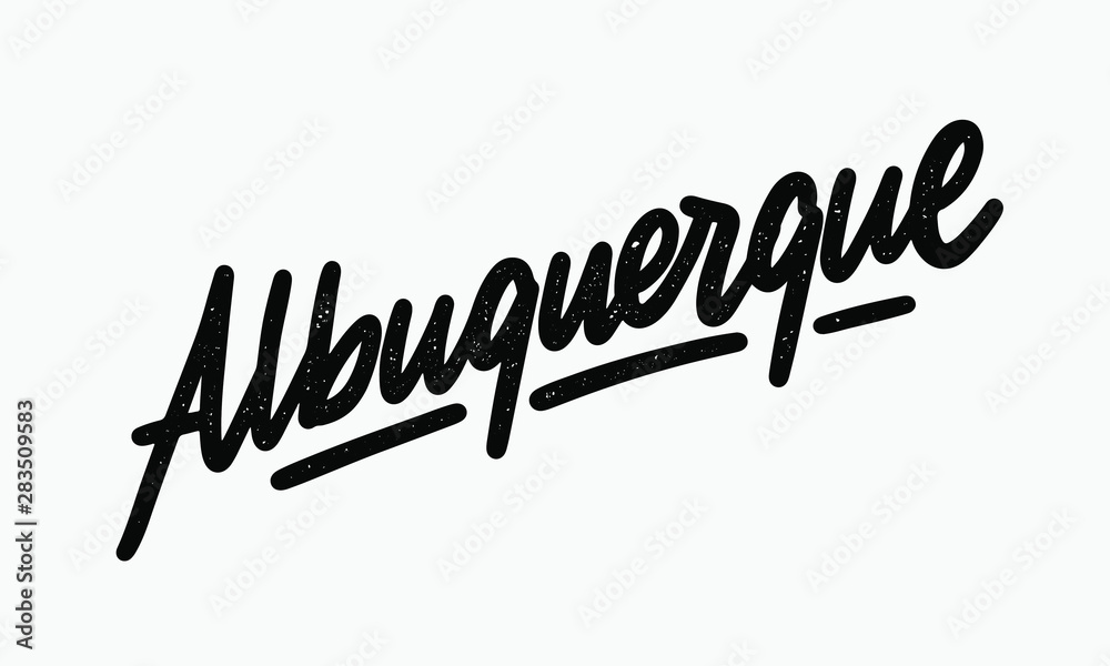 Albuquerque handwritten city name.Modern Calligraphy Hand Lettering for ...