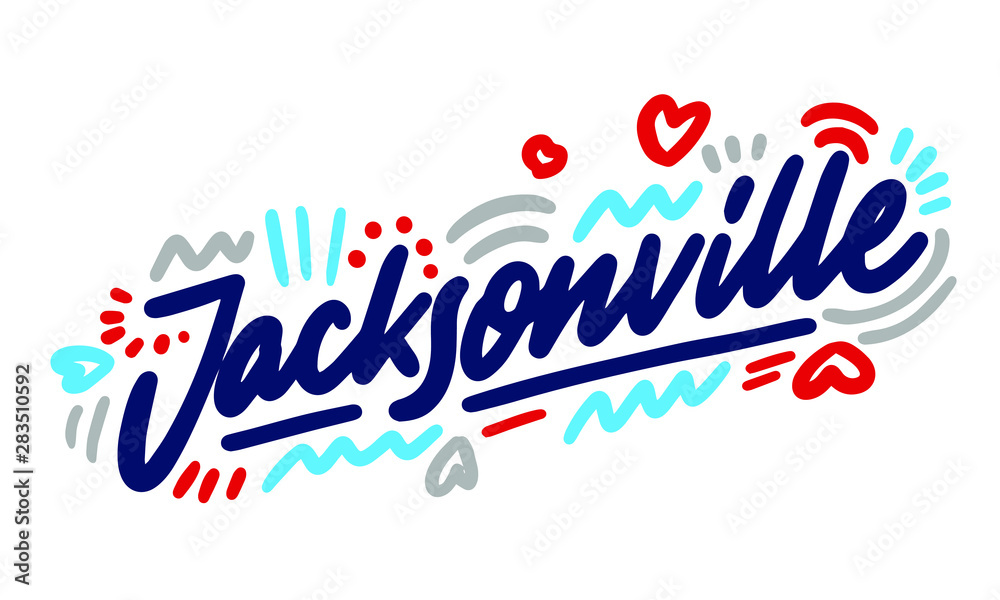 Jacksonville handwritten city name.Modern Calligraphy Hand Lettering ...