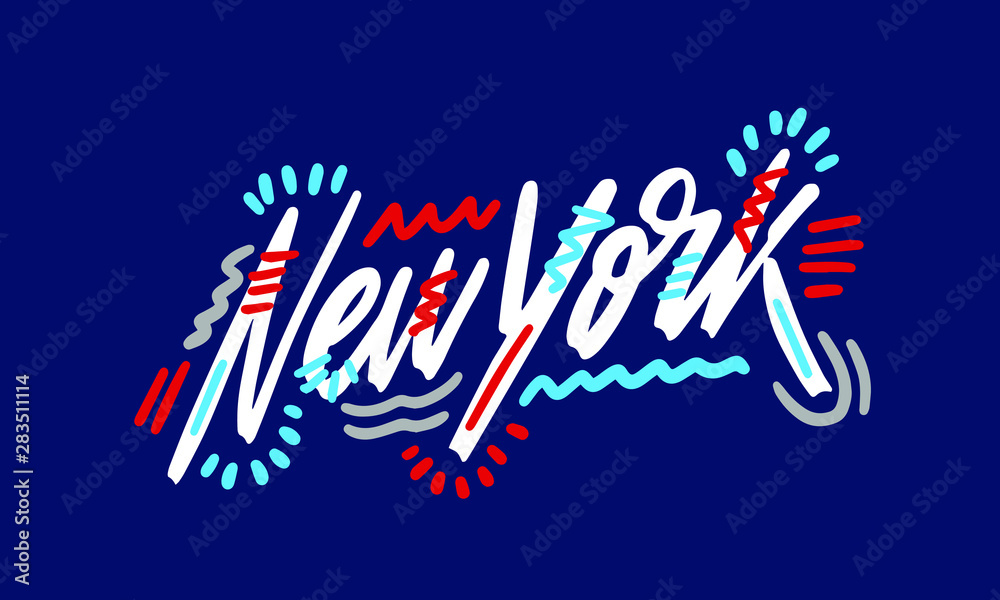 New York handwritten city name.Modern Calligraphy Hand Lettering for ...