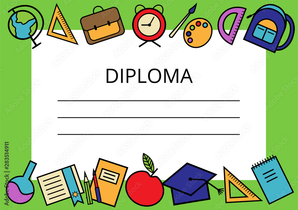 Diploma template design with place for text, educational certificate ...