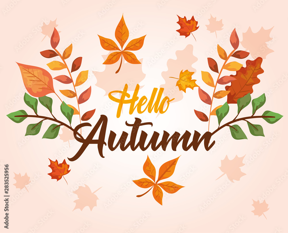 rustic leaves branches plants design Stock Vector | Adobe Stock