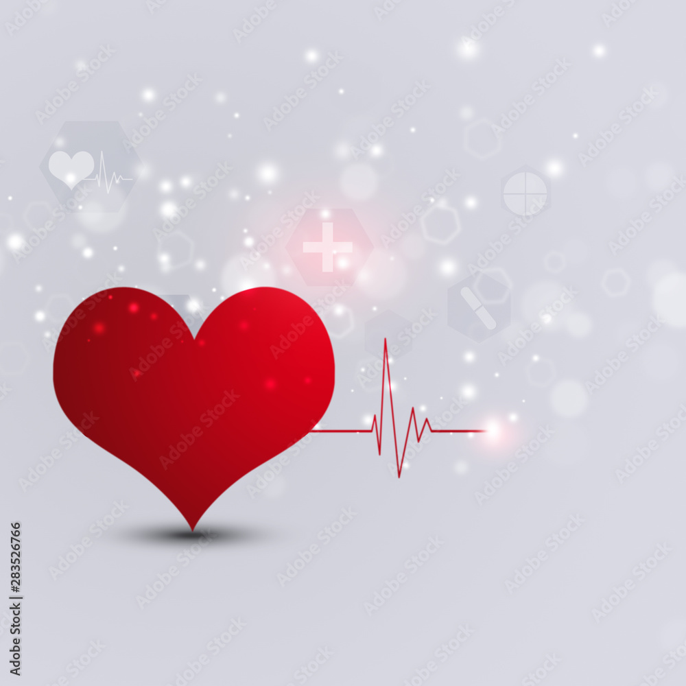 red heart medical background Stock Illustration | Adobe Stock