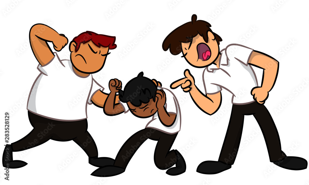 Vetor do Stock: Bullying at school physical abuse verbal abuse | Adobe ...