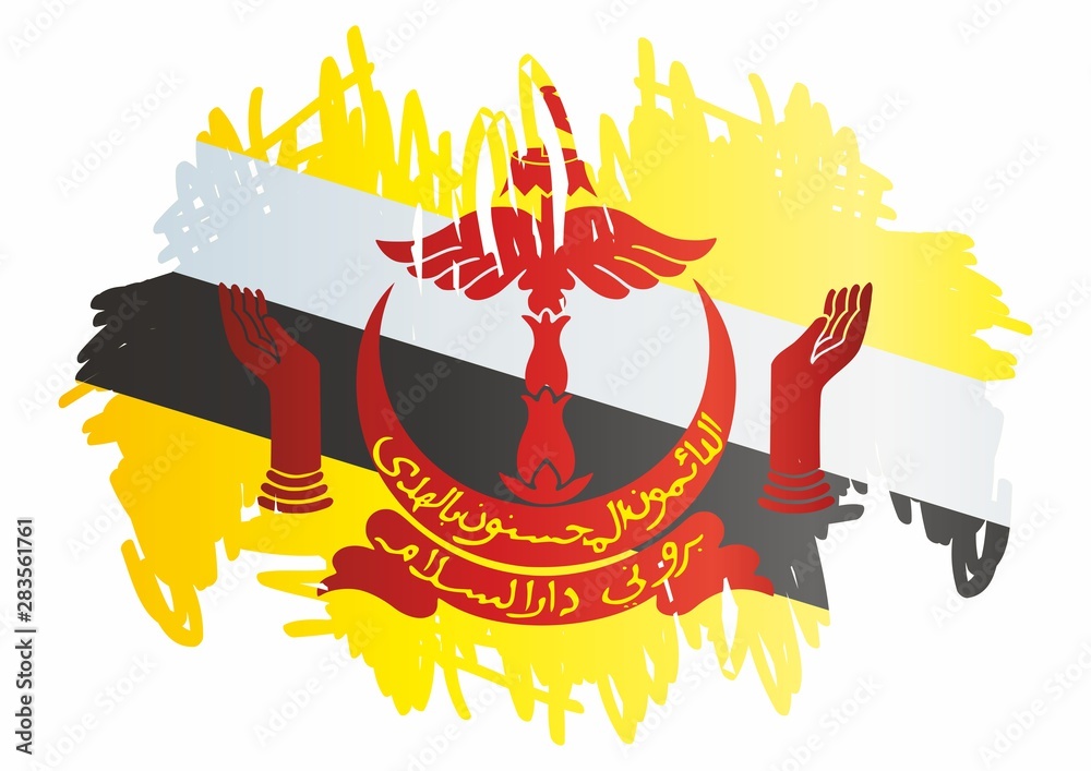 Flag of Brunei, Nation of Brunei, the Abode of Peace. Template for ...