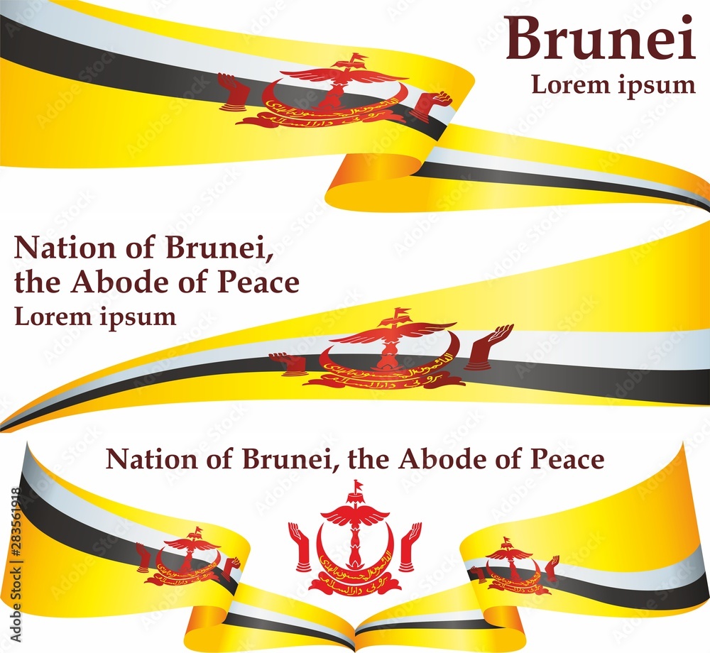 Flag of Brunei, Nation of Brunei, the Abode of Peace. Template for ...