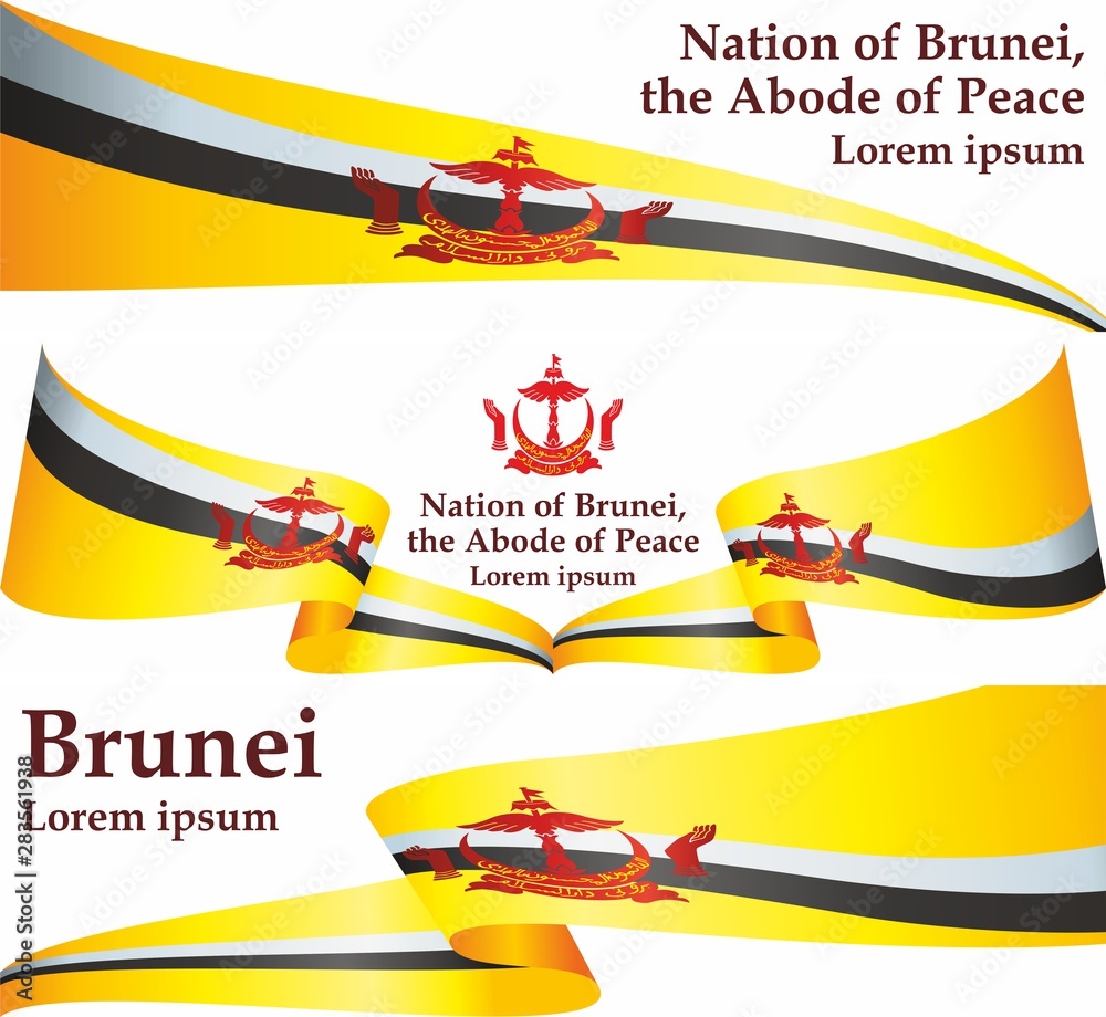 Flag of Brunei, Nation of Brunei, the Abode of Peace. Template for ...