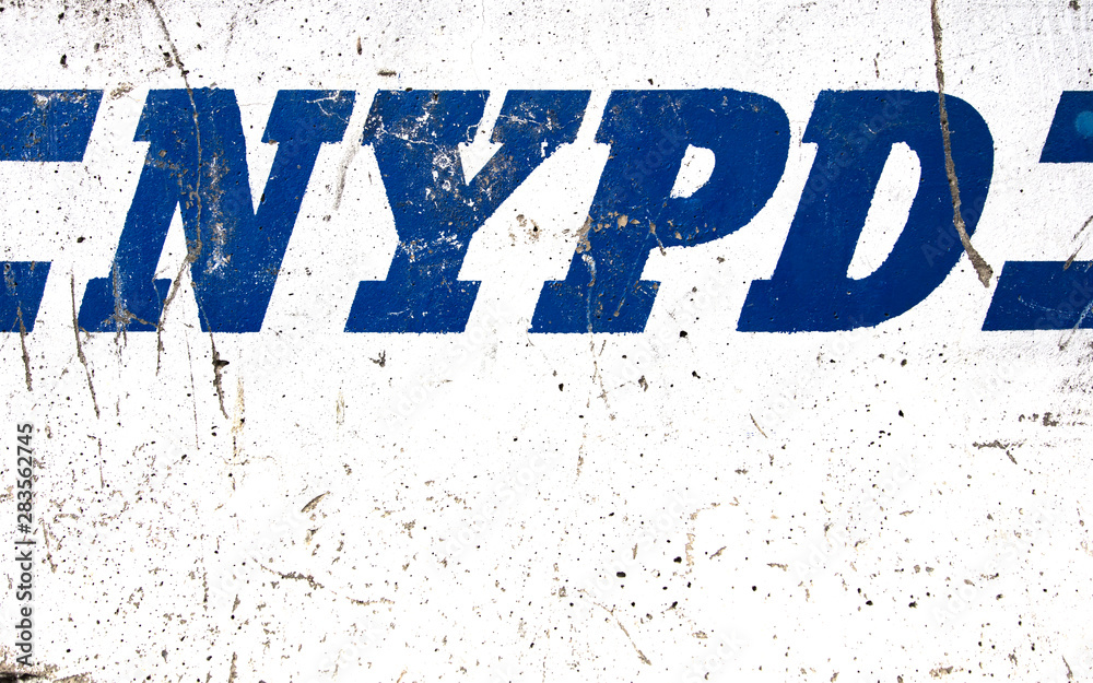Close up shot of a New York City Police Department sign in New York ...