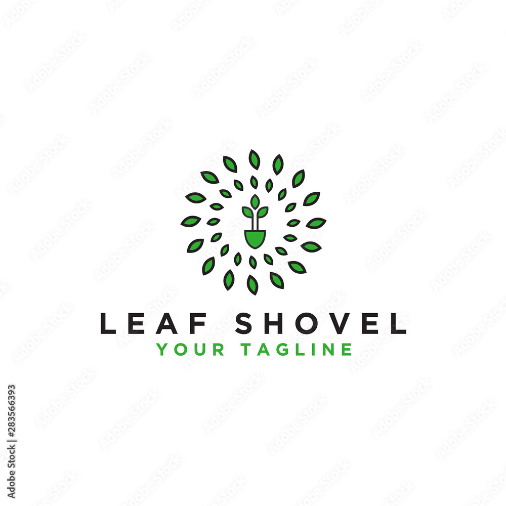 Simple leaf logos are linear style vector designs. - Vector Stock ...