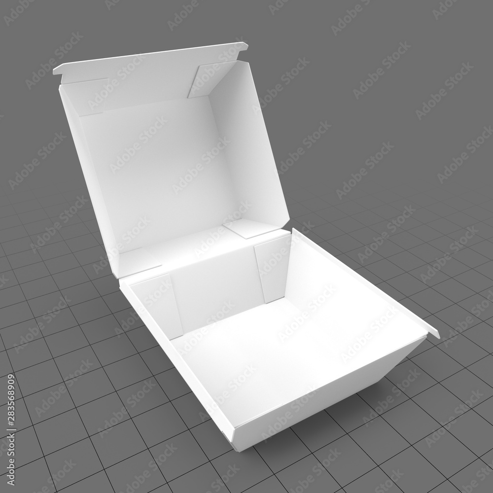 Open burger box Stock 3D asset | Adobe Stock