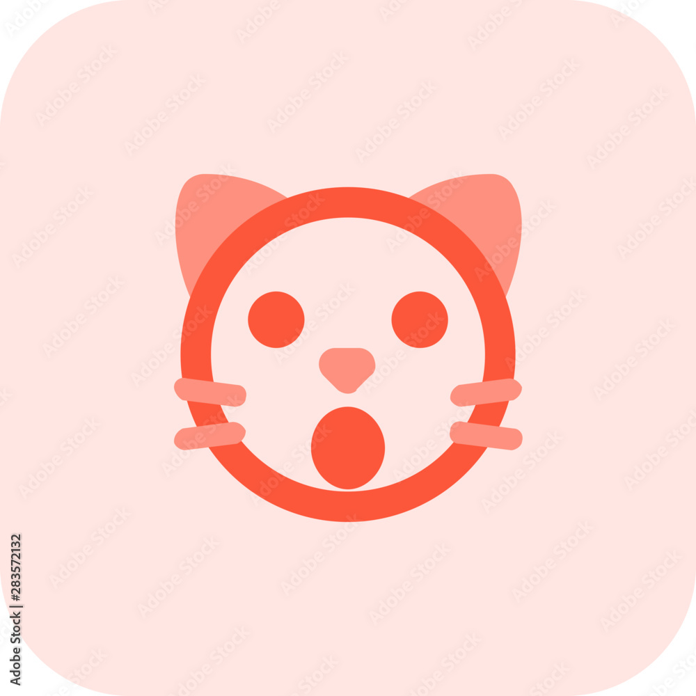Shock expression cat emoticon with wide open mouth Stock Vector | Adobe ...