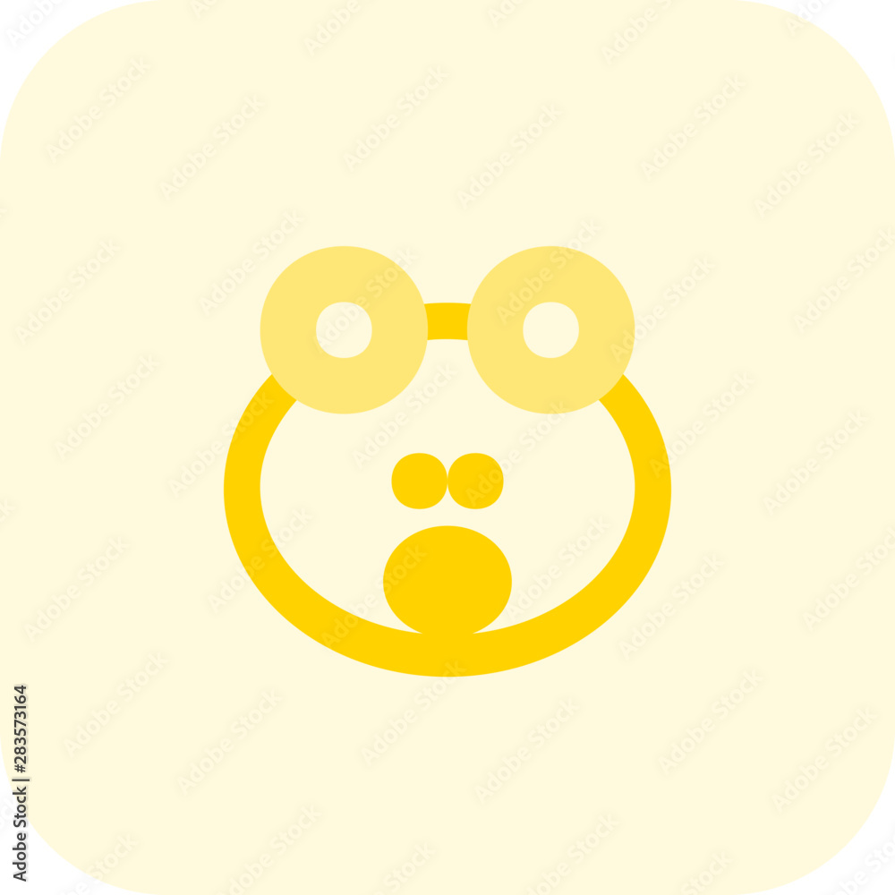 Shock expression frog emoticon with wide open mouth Stock Vector ...