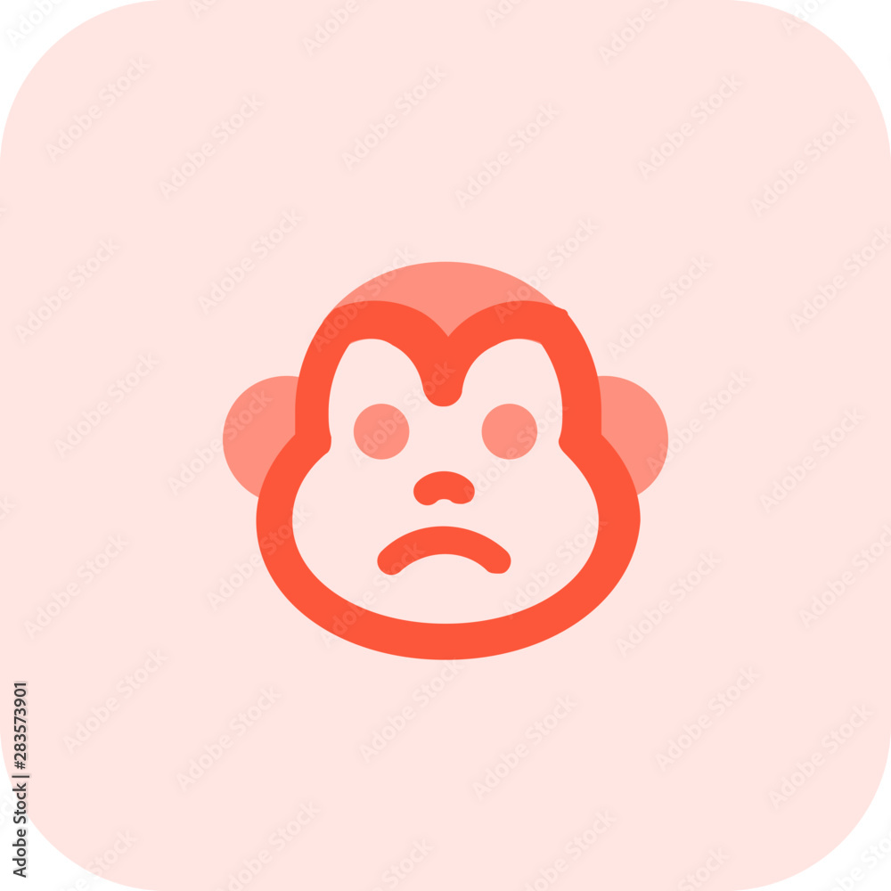 Sad monkey frowning pictorial representation chat emoticon Stock Vector ...