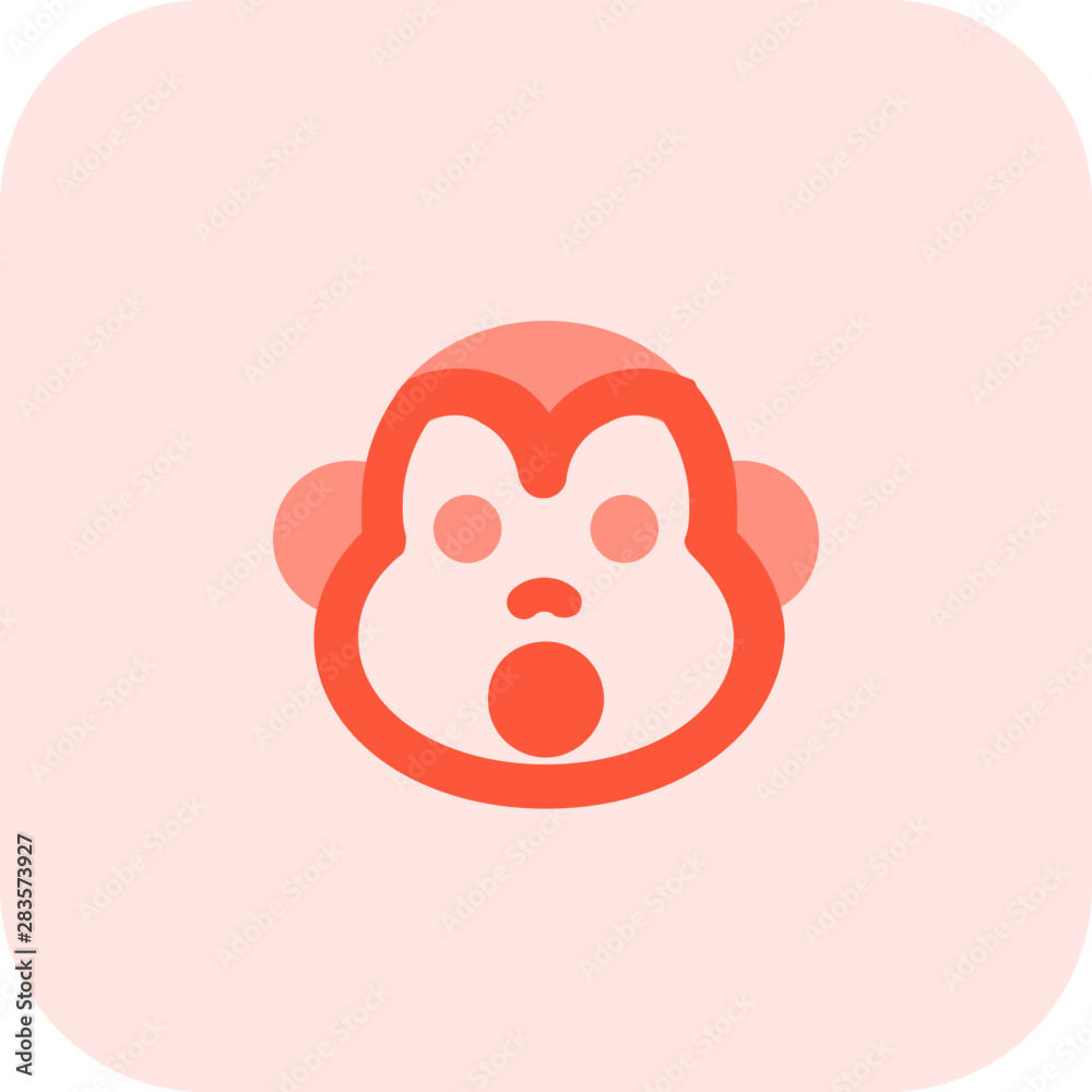 Shock expression monkey emoticon with wide open mouth Stock Vector ...