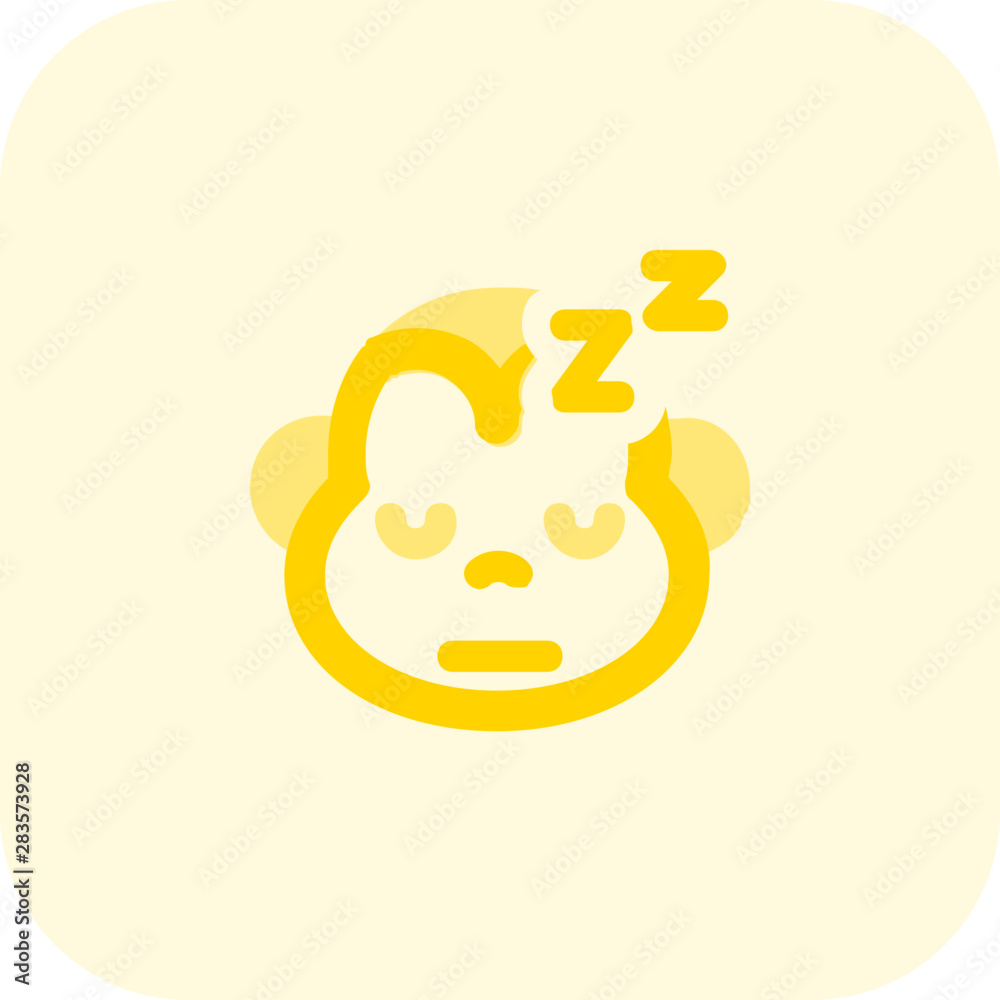 Sleeping monkey with emoji pictorial representation shared online Stock ...