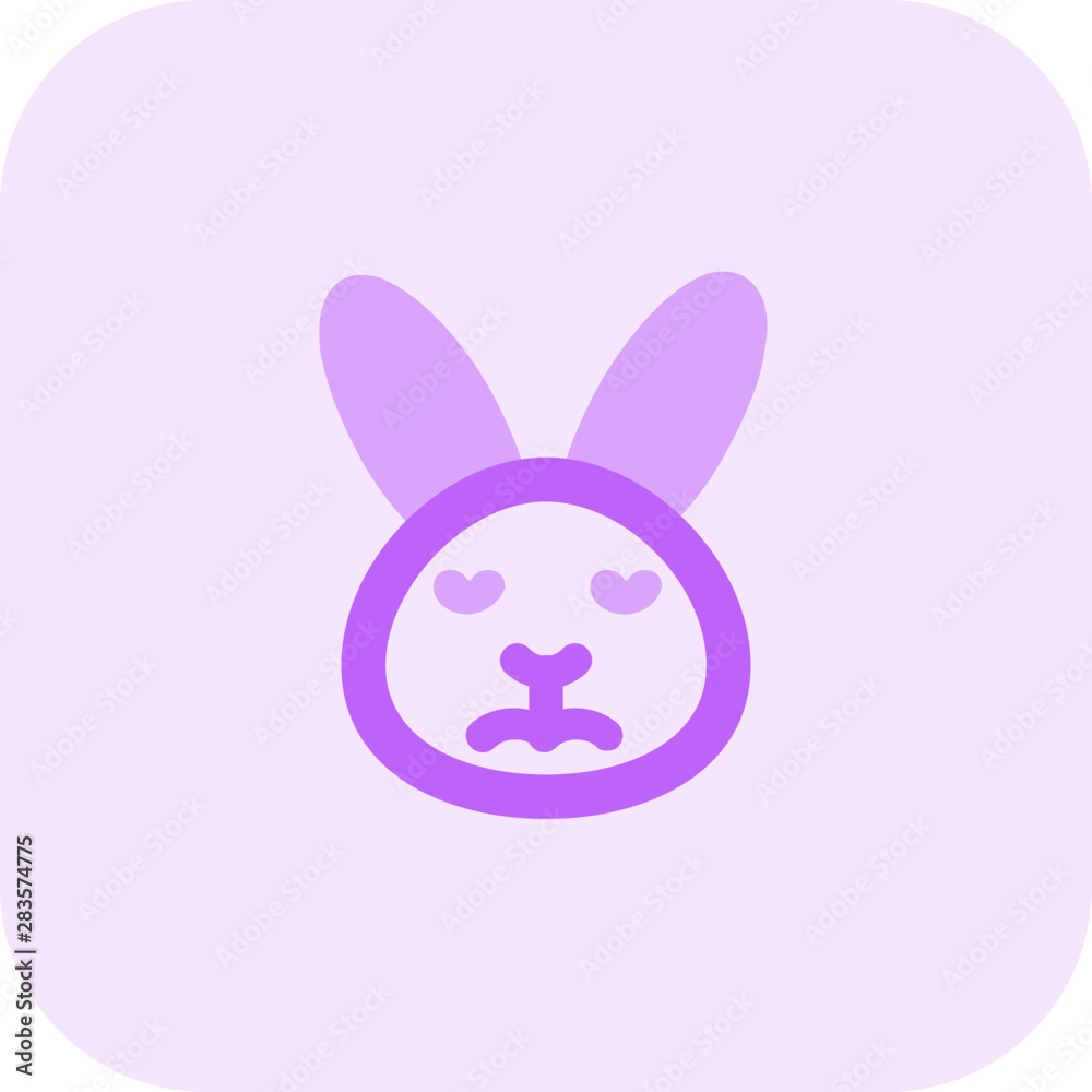 Sad face pictorial representation rabbit emoji for chat Stock Vector ...