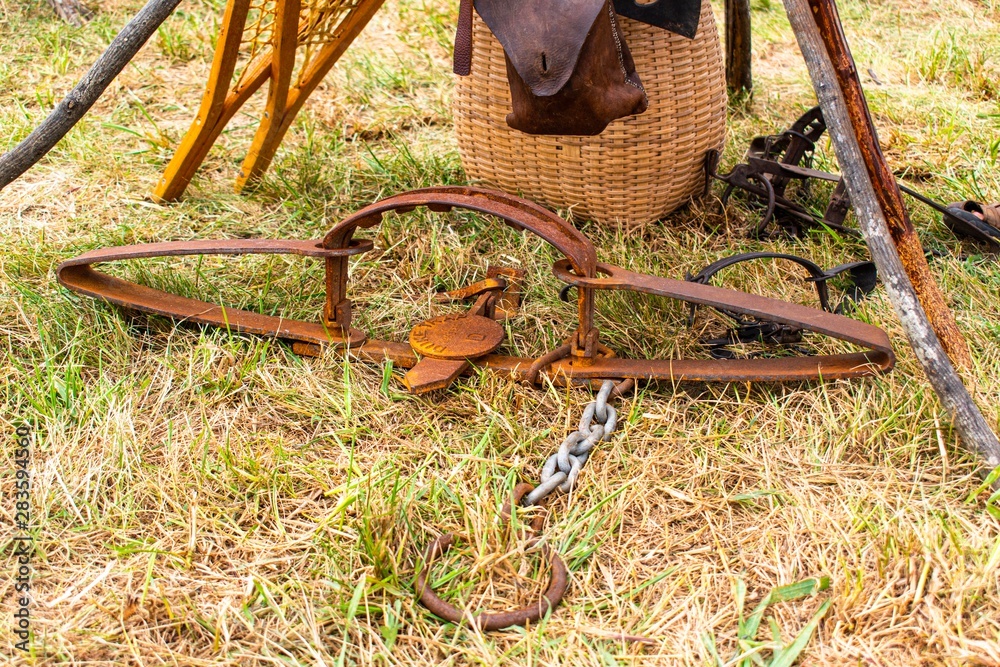 Stockfoto Native american pieces are on display during a farming and ...