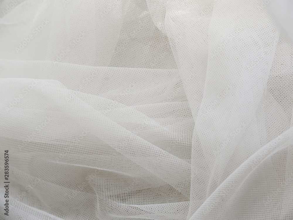 Wedding White Silk transparent fabric. Abstract soft chiffon texture ...