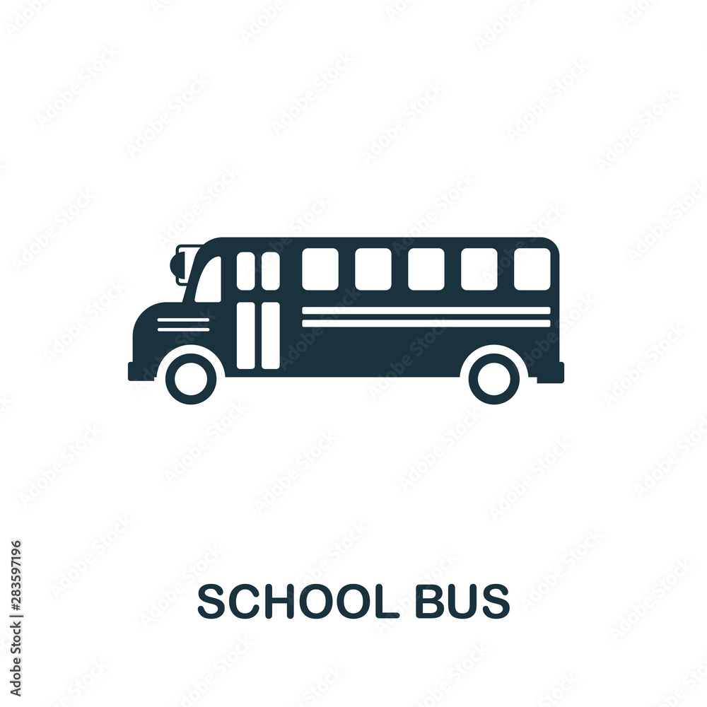 School Bus vector icon symbol. Creative sign from education icons ...