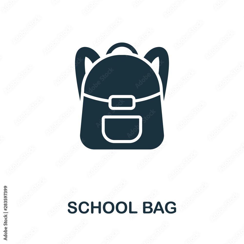 School Bag vector icon symbol. Creative sign from education icons ...