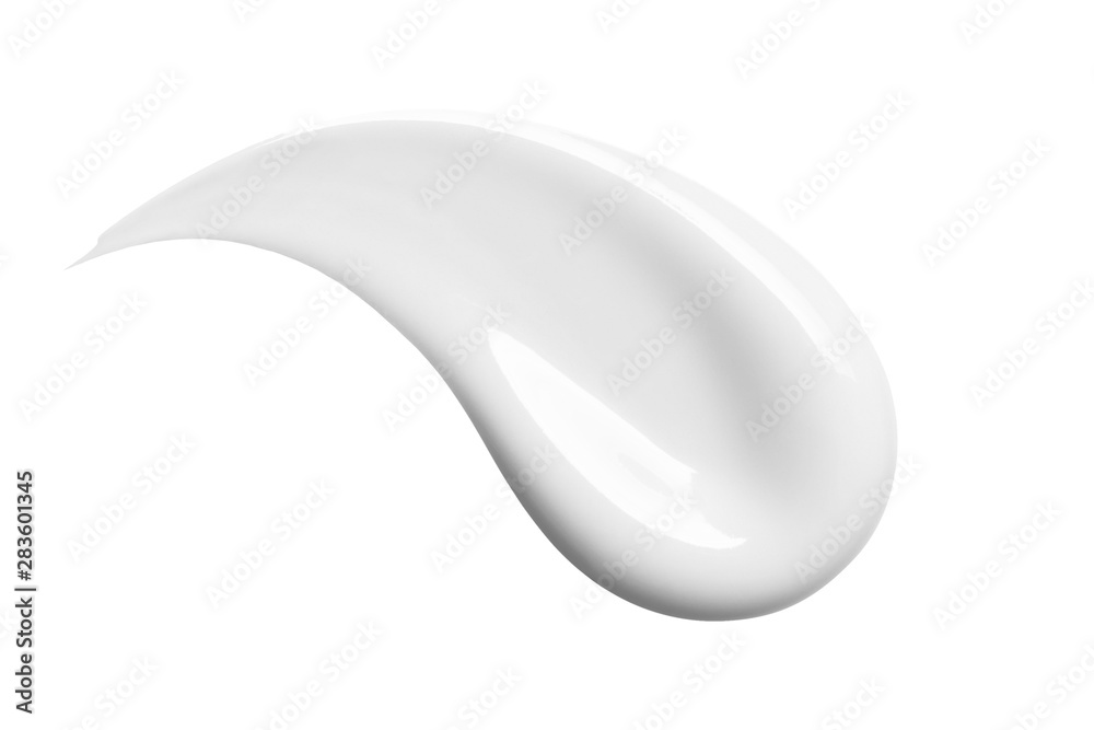 White cosmetic cream swipe isolated on white background. Make up ...