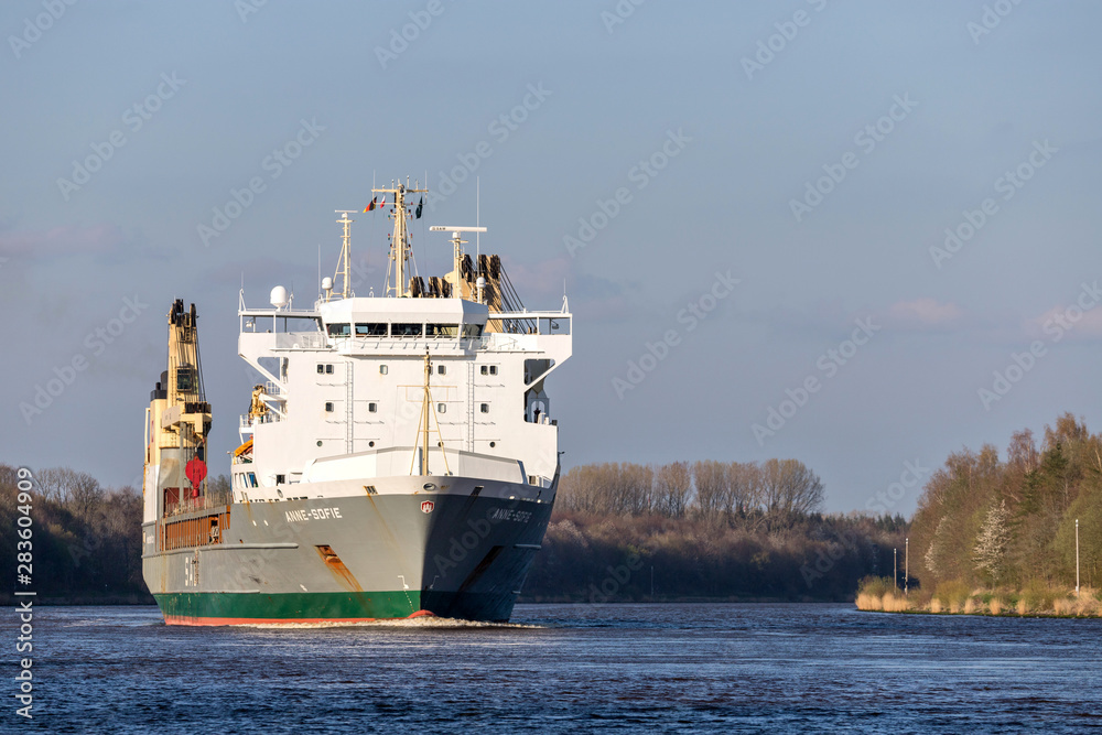 BELDORF, GERMANY - APRIL 8, 2019: SAL heavy lift ship ANNE-SOFIE in the ...
