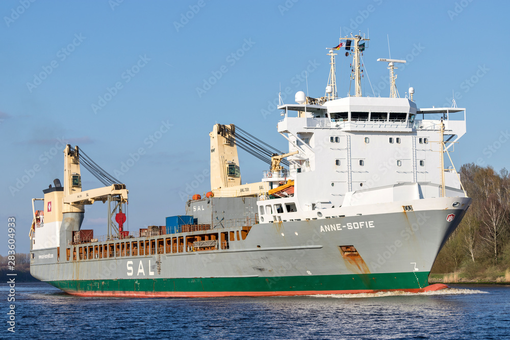 BELDORF, GERMANY - APRIL 8, 2019: SAL heavy lift ship ANNE-SOFIE in the ...
