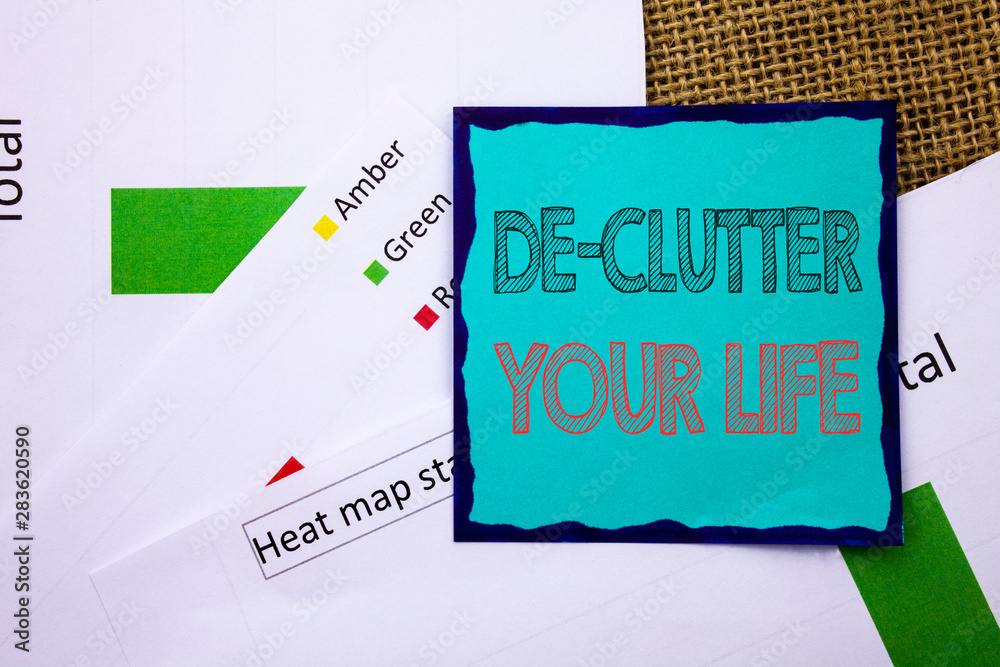 Conceptual writing text showing De-Clutter Your Life. Concept meaning ...