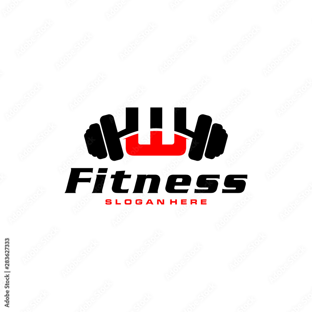 Letter W Logo With barbell. Fitness Gym logo. fitness vector logo ...