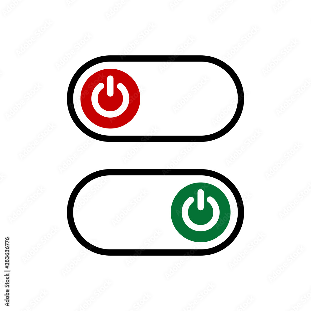 Power button swich turn on off icon vector symbol illustration Stock ...