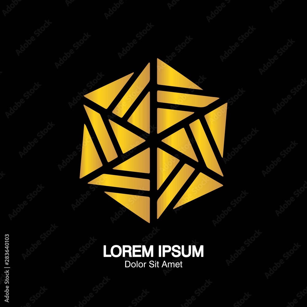 Abstract Elegant Logo Design in black and Golden/Metallic color,for ...