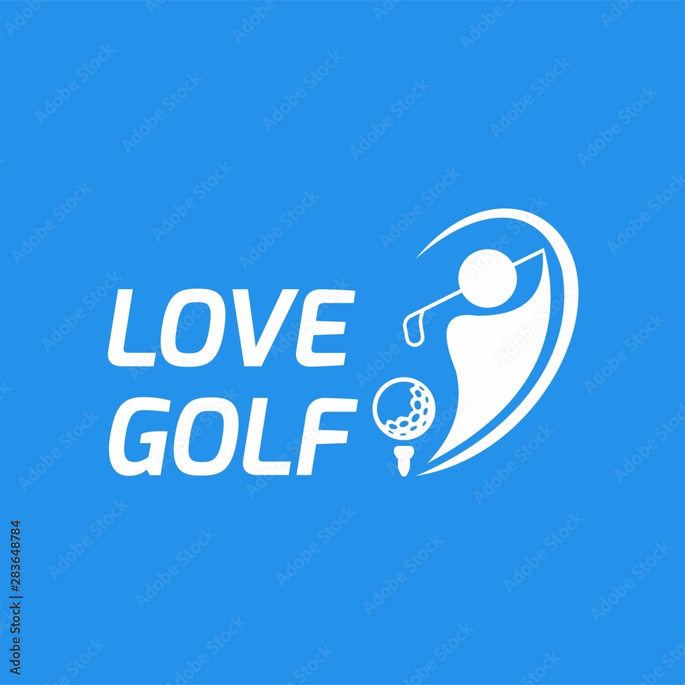 Love Golf flat Logo design. Editable EPS file. Vector illustration-03 ...