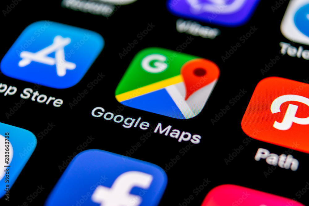 Sankt-Petersburg, Russia, September 30, 2018: Google Maps application ...