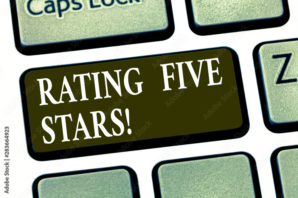 Writing note showing Rating Five Stars. Business photo showcasing ...