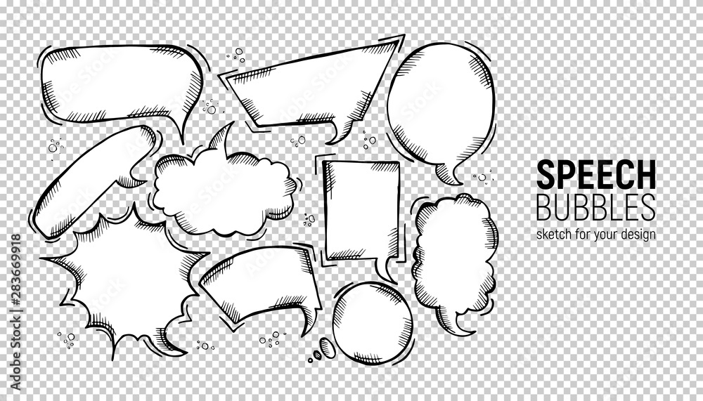 Set of comic speech bubbles. Vector Illustration and graphic elements ...