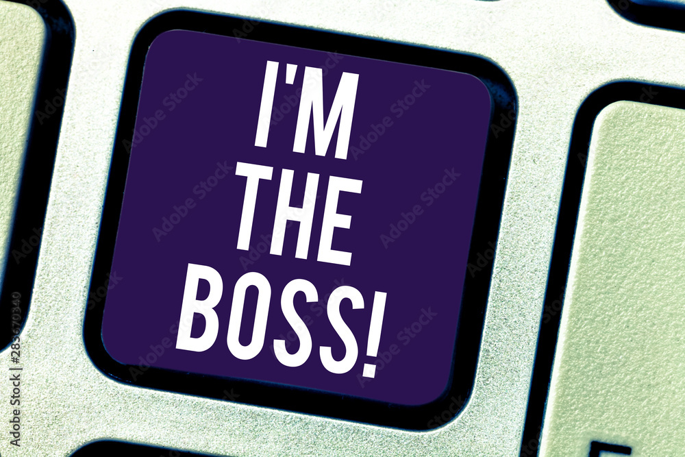 Text sign showing I M The Boss. Conceptual photo Be the one that gives ...