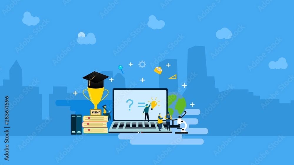 Website or landing page of Modern flat design of Online Education for ...