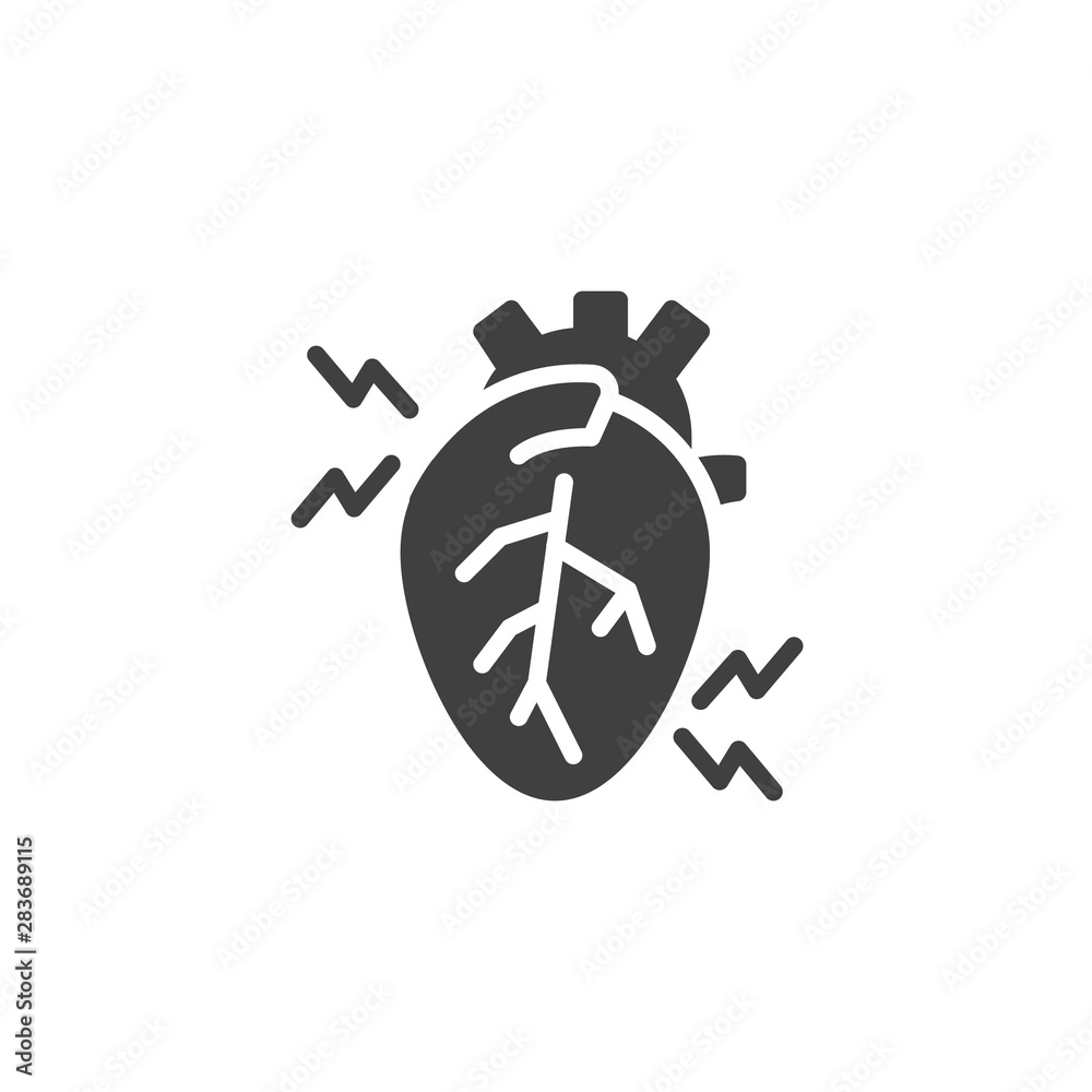 Heartache vector icon. filled flat sign for mobile concept and web ...