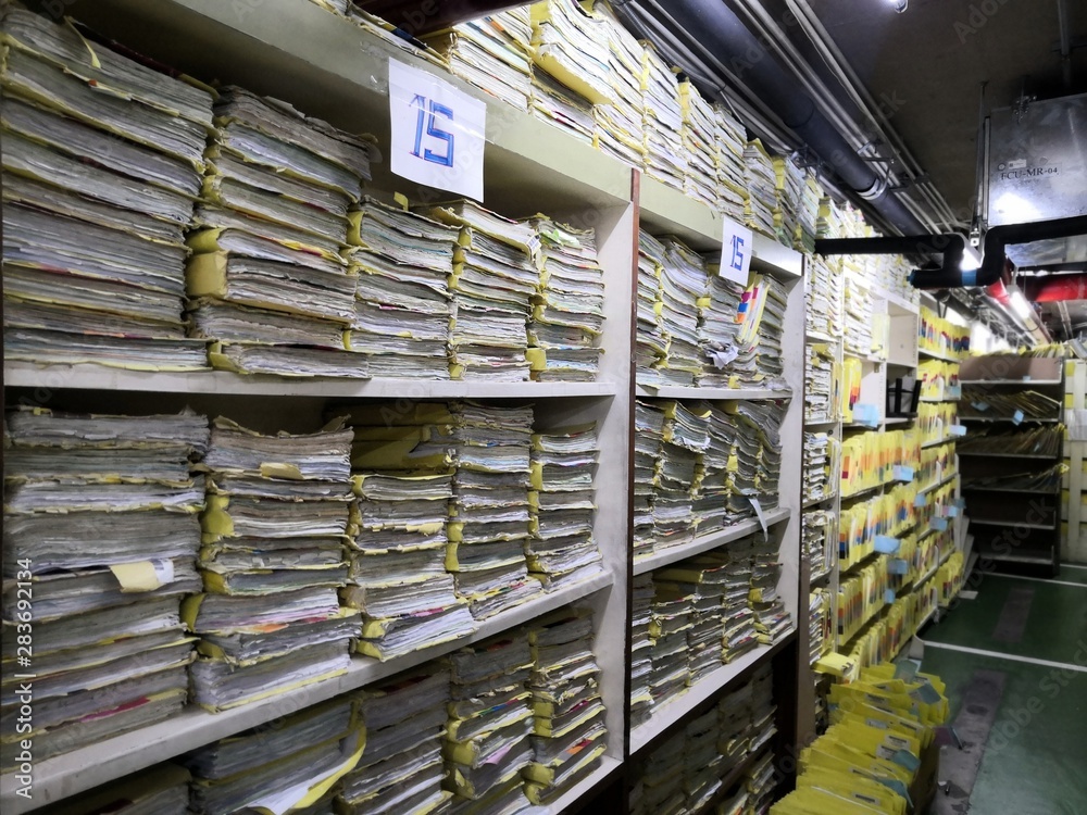 Document control room in hospital for important documents.Abstract.Data ...