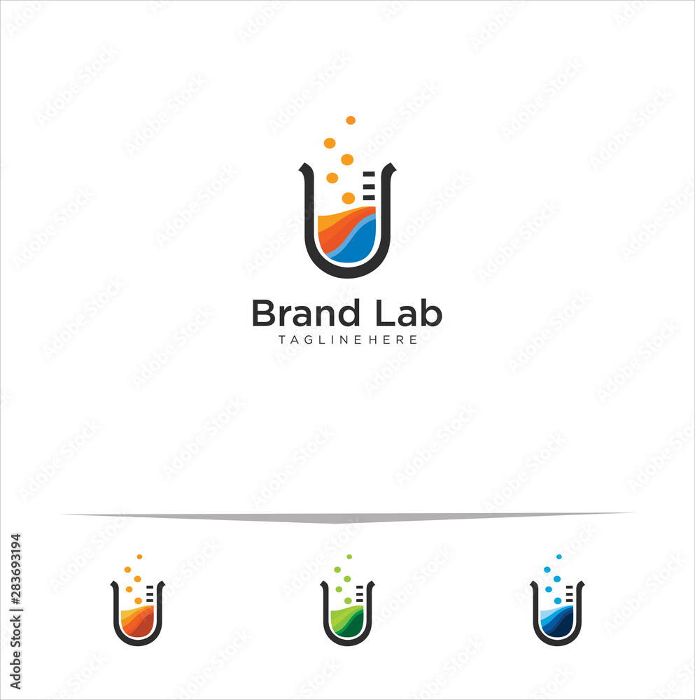 Lab Logo Colorful Design Vector Stock Template . flask glass logo ...
